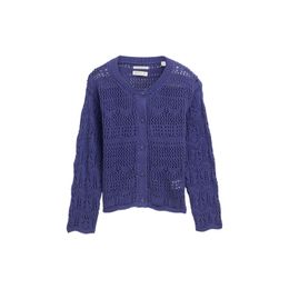 Tom Tailor Mädchen Cardigan mit Lochmuster, blau, Uni, Gr. 92/98