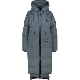 alife and kickin ALIFE & KICKIN Damen Winterjacke "Damen RihannaAK A", blau, Gr. L, 100% Polyester, Jacken, Langer, warmer Wintermantel mit großer Kapuze und Fleece
