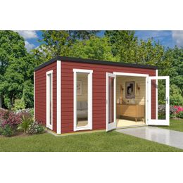 Gartenhaus Nordic Holz, rot, Holz, Gartenh&auml;user, "Palermo 4", mit gro&szlig;en Glasfl&auml;chen