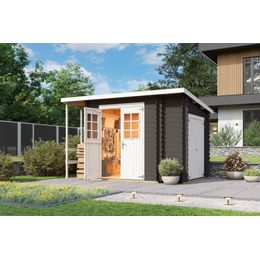 Gartenhaus Nordic Holz, grau, Holz, Gartenh&auml;user, "Vilano 3", mit 3 getrennten Bereiche