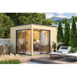 Gartenhaus Nordic Holz, beige, Holz, Gartenh&auml;user, "Palermo 3", mit gro&szlig;en Glasfl&auml;chen