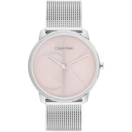 Calvin Klein Damen Quarzuhr "CK ICONIC 35 mm", silber, Armbanduhren, Armbanduhr, Damenuhr, Edelstahlarmband, analog