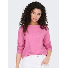 Only Damen Strickpullover "ONLLESLY KINGS L/S PULLOVER KNT NOOS", rosa, Gr. XS, meliert, Strick, Obermaterial: 50% Viskose, 27% Nylon, 23% Polyester,