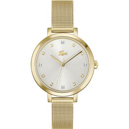Lacoste Damen Quarzuhr "RIGA", gold, Armbanduhren, Armbanduhr, Damenuhr, Edelstahlarmband, analog, Glaskristalle