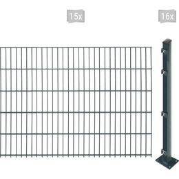 Arvotec Doppelstabmattenzaun "EASY 103 zum Aufschrauben", H/L: 103cm x 30m, Pfosten: 16 Stk., grau, Zaunelemente, Zaunh&ouml;he 103 cm, Zaunl&auml;nge 2 - 60 m