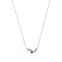 Kette mit Anh&auml;nger s.Oliver "2039702", silber (silberfarben, blau, gr&uuml;n, t&uuml;rkis), Halsketten, Damen, Silber 925 (Sterlingsilber), L: 45 B: 1,2mm, mit Zirkonia (synth.), B:1,2mm