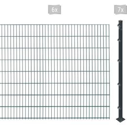 Arvotec Doppelstabmattenzaun "ESSENTIAL 163 zum Aufschrauben", H/L: 163cm x 12m, Pfosten: 7 Stk., grau, Zaunelemente, Zaunh&ouml;he 163 cm, Zaunl&auml;nge 2 -