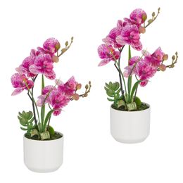 Kunstorchidee Creativ green, H:30cm, pink, Kunststoff, Kunstpflanzen, "Orchidee Phalaenopsis", mit real-touch-Bl&uuml;ten