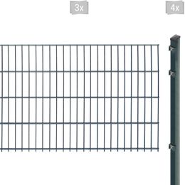 Arvotec Doppelstabmattenzaun "EXCLUSIVE 83 zum Einbetonieren", H/L: 83cm x 6m, Pfosten: 4 Stk., grau, Zaunelemente, Zaunh&ouml;he 83 cm, Zaunl&auml;nge 2 - 60 m