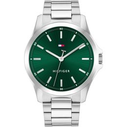 Tommy Hilfiger Herren Quarzuhr "BRUCE", silber, Armbanduhren, Armbanduhr, Herrenuhr, Edelstahlarmband, analog