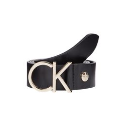 Calvin Klein Damen Lederg&uuml;rtel "CK ADJ.LOGO BELT 3.5CM", schwarz, Gr. 80, unifarben, Leder, G&uuml;rtel