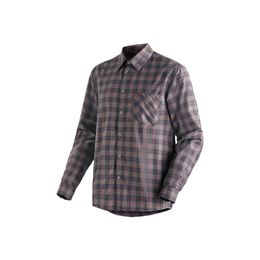 Maier Sports Herren Funktionshemd "Claas", grau, Gr. 50, 85% Polyester, 15% Viscose, Hemden, Herren Hemd, langarm Karohemd f&uuml;r Outdoor und Freizeit