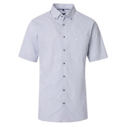 Casamoda Herren Businesshemd "Casamoda Businesshemd Kurzarm Print", blau, Gr. 38, bedruckt, 97% Baumwolle, 3% Elasthan, Hemden