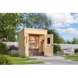Gartenhaus Nordic Holz, beige, Holz, Gartenh&auml;user, "Felix 1", kleiner stilvoller Schuppen mit Flachdach