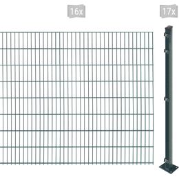 Arvotec Doppelstabmattenzaun "EASY 163 zum Aufschrauben", H/L: 163cm x 32m, Pfosten: 17 Stk., grau, Zaunelemente, Zaunhöhe 163 cm, Zaunlänge 2 - 60 m