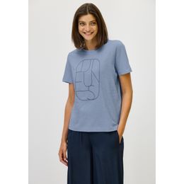 Cecil Damen T-Shirt, blau, Gr. M, bedruckt, Web, 100% Baumwolle, Shirts, Feel Good Fit