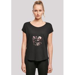 F4NT4STIC Damen T-Shirt "Niedliches Goth Skelett Herz Seifenblasen", schwarz, Gr. XS, Obermaterial: 100% Baumwolle, Shirts, Premium Qualit&auml;t