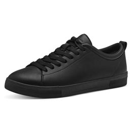 Tamaris Damen Sneaker, Gr. 36, schwarz, Lederimitat, Schuhe, im Basic-Look, Freizeitschuh, Halbschuh, Schnürschuh