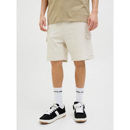Jack & Jones JACK & JONES Herren Shorts "JPSTKANE SCRIPT SWEAT SHORTS LNG", gelb, Gr. M, unifarben, Web, Obermaterial: 60% Baumwolle, 40% Polyester, Hosen