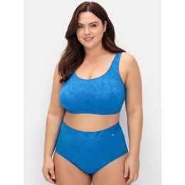 sheego Damen Bikini-Hose, blau, Gr. 44, Elasthan, Polyamid, Badehosen