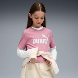 T-Shirt Puma "ESS NO. 1 LOGO TEE G", Mädchen, Gr. 152, poised pink, Jersey, Obermaterial: 100% Baumwolle, bedruckt, regular fit normal, Rundhals, Shirts T-Shirt