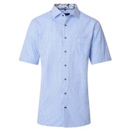 Casamoda Herren Businesshemd "Casamoda Businesshemd Kurzarm gestreift", blau, Gr. 38, gestreift, 100% Baumwolle, Hemden