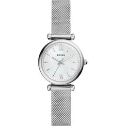 Fossil Uhr Damen Gr&ouml;&szlig;e One Size silber / perlwei&szlig;
