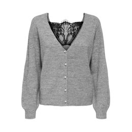 Only Strickjacke 'ONLADELE' Damen Gr&ouml;&szlig;e L graumeliert / schwarz