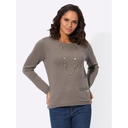 WITT Damen Pullover mit Woll-Anteil, taupe, Gr&ouml;&szlig;e 40