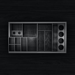 neoro n50 Organizer ab Breite 80 cm Haarstyling & Zahnpflege für Unterschrank (hoher Auszug), BN082.Set5,