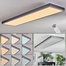 hofstein Salmi Deckenpanel LED Grau, Silber, 1-flammig, Fernbedienung