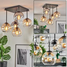hofstein Koyoto Deckenleuchte Glas 15 cm Bernsteinfarben, Klar, Rauchfarben, 5-flammig