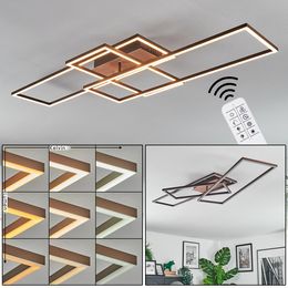 hofstein Brina Deckenleuchte LED Braun, 1-flammig, Fernbedienung