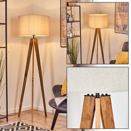 hofstein Flemming Stehleuchte 50 cm Naturfarben, Schwarz, 1-flammig