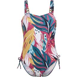 feel good Damen Badeanzug fuchsia-topas-bedruckt, Gr&ouml;&szlig;e 50E