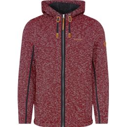Marco Donati Herren Strickfleecejacke mit Kapuze dunkelrot-meliert Gr&ouml;&szlig;e 60/62