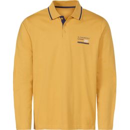 Catamaran Herren Langarm-Poloshirt aus Baumwolle ocker, Gr&ouml;&szlig;e 52/54