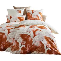 HEINE HOME unisex Bettw&auml;sche sand-terra-bedruckt, Gr&ouml;&szlig;e 155x220 cm + 80x80 cm