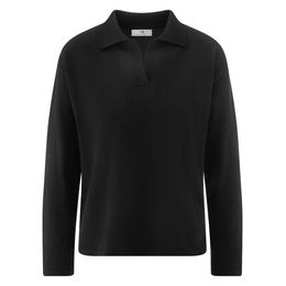 Peter Hahn - Polo-Pullover, schwarz, Gr. 42 / M - Schurwolle