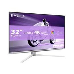Philips Evnia 32M2N8900 QD-OLED, Gaming-Monitor 80 cm (31.5 Zoll), wei&szlig;, UltraHD/4K, Ambiglow, HDMI, DP, USB-C, USB-Hub, KVM, 240Hz Panel