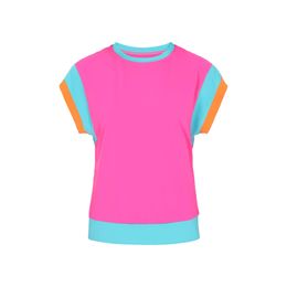 Sanika T-Shirt Damen Gr&ouml;&szlig;e L hellblau / orange / pink