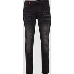 2Y Premium Jeans 'Leonardo' Herren Größe 34 blau / schwarz / weiß