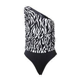 Missguided Shirt Bodysuit female size XL Black / White
