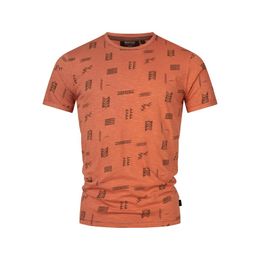 INDICODE JEANS T-Shirt 'Asbjorn' Herren Gr&ouml;&szlig;e XXL dunkelbraun / dunkelorange