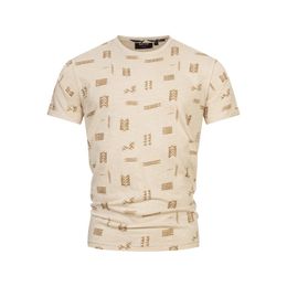 INDICODE JEANS T-Shirt 'Asbjorn' Herren Gr&ouml;&szlig;e L beige / oliv