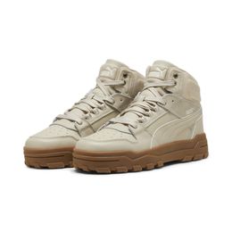 Sneaker Puma "Rebound Abrupt Sneakers Erwachsene", Damen, Gr. 36, beige (desert dust alpine snow gum beige wei&szlig;), Obermaterial: Textil, Synthetik, Kuhleder; Futter: Textil; Innensohle: Textil; Laufsohle: Gummi, Schuhe Sneaker