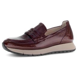 Slipper Gabor "FLORENZ", Damen, Gr. 40, rot (bordeaux), Lackleder, glänzend, Schuhe, Plateau, Schlupfschuh, Komfortschuh in Bequemweite G (= weit)