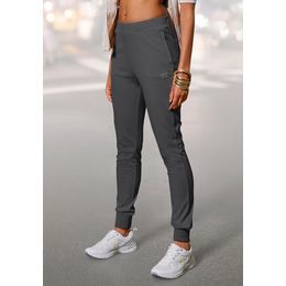 French Connection Loungepants grau Gr. 40/42 f&uuml;r Damen. Mit Logostickerei. Figurbetont. Nachhaltig.