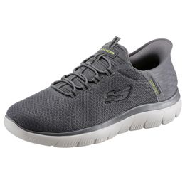 Slip-On Sneaker Skechers "SUMMITS-HIGH RANGE", Herren, Gr. 39, grau, Textil, Schuhe, Freizeitschuh mit Slip Ins-Fersenpart f&uuml;r einen leichten Einstieg