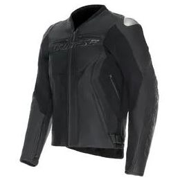 Dainese Racing 5 Lederjacke Schwarz / Schwarz 61 - Kurz